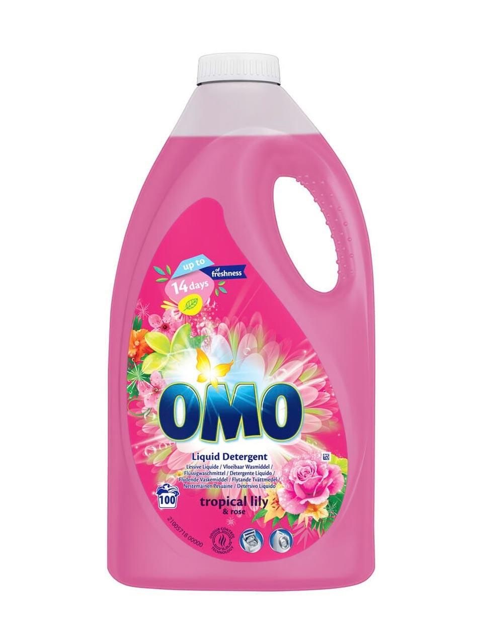 Omo Lily & Rose, detergent lichid pentru rufe, 100 spalari, 5 L ...